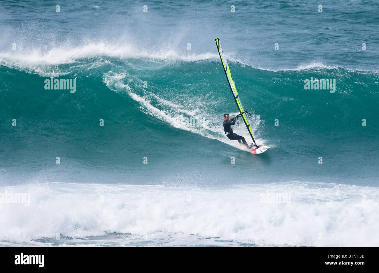 Windsurfing at Gwithian, North Cornwall, UK Stock Photo - Alamy