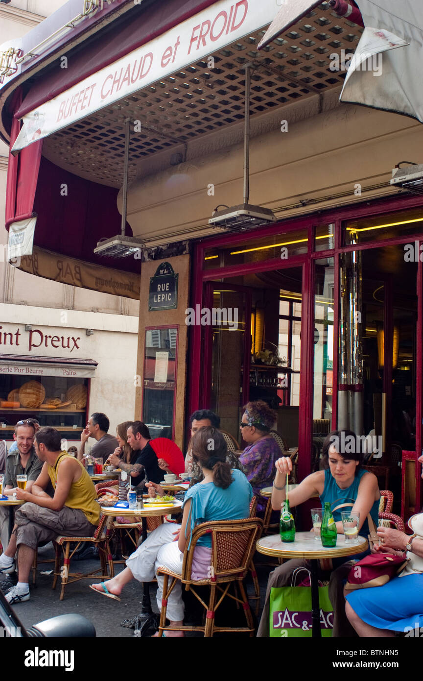 Paris, France, Street Scene, Crowd of People Sharing Drinks, Parisian ...