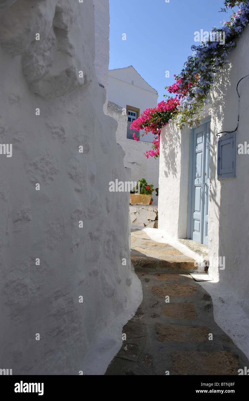 The most elegant alleys of Hora, Patmos Stock Photo - Alamy