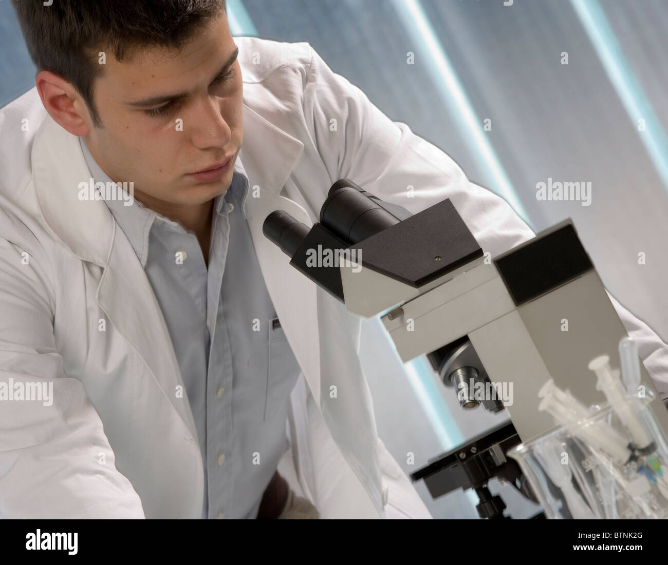 Scientist research in laboratory Stock Photo - Alamy