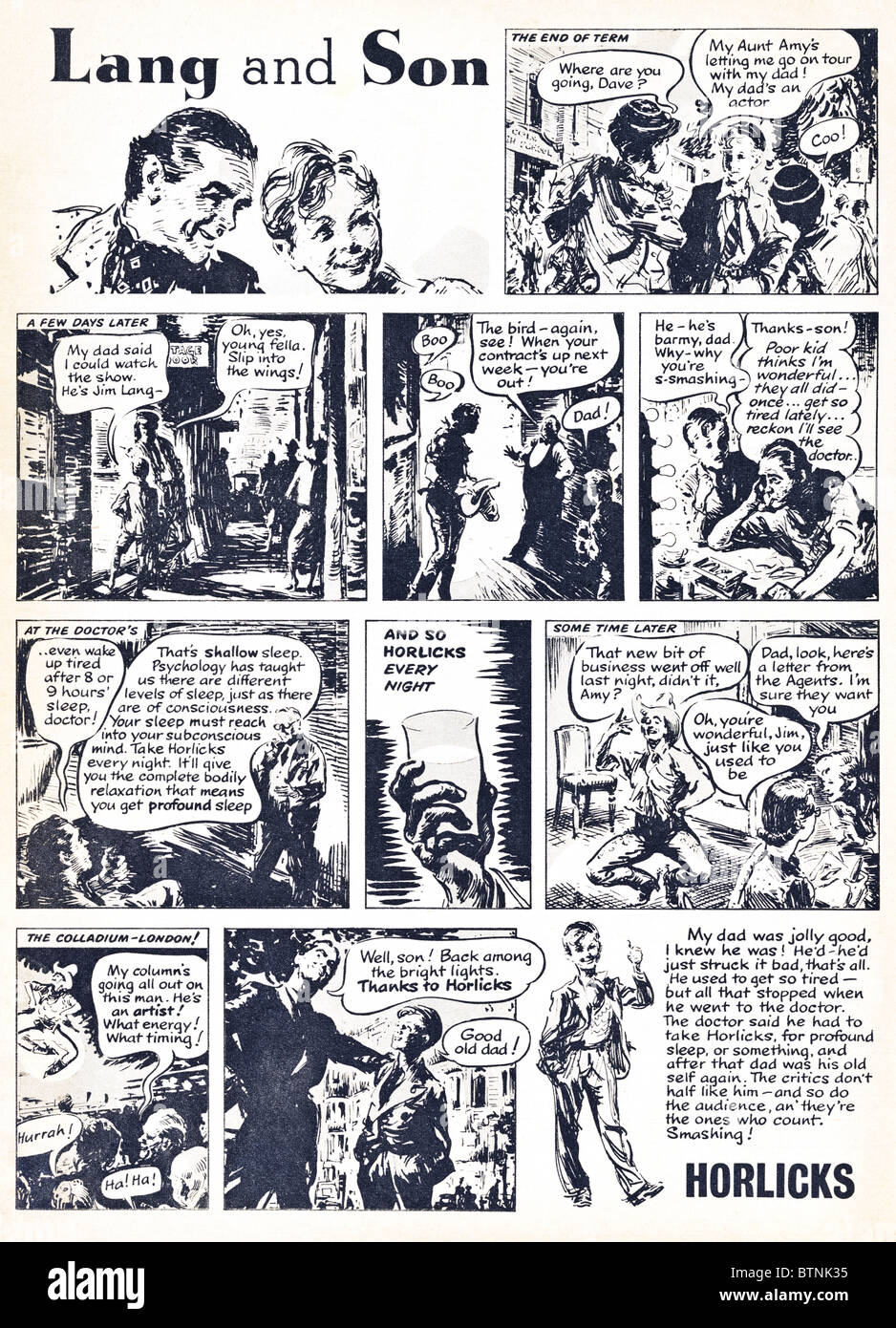 Advert in magazine circa 1952 for Horlicks night time beverage in ...