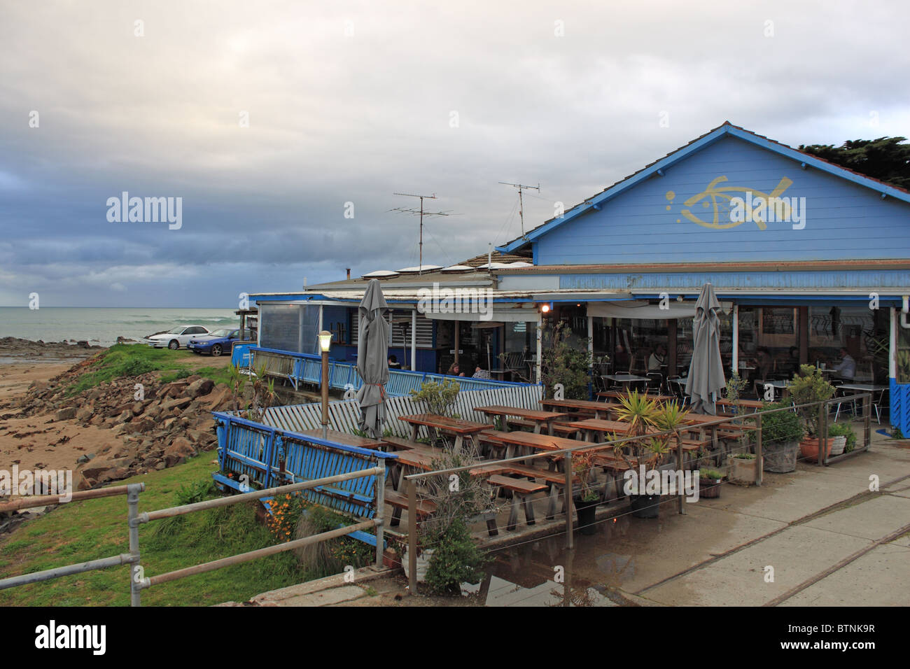 Lorne Pier Seafood Restaurant at foot of Lorne Pier, Great Ocean Road ...