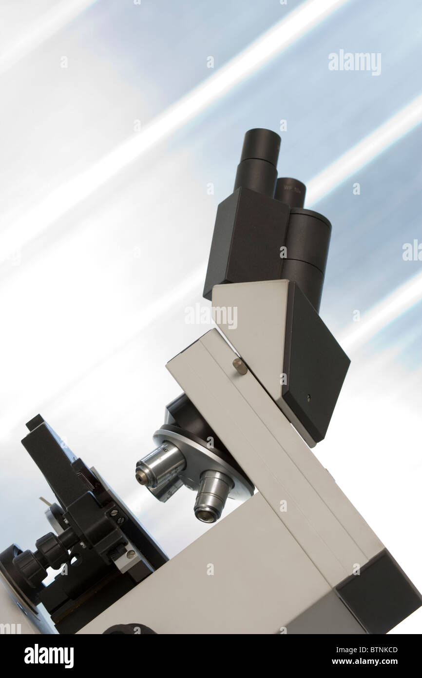 Microscope in laboratory Stock Photo - Alamy