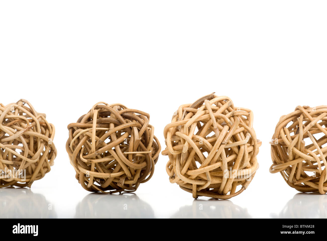 wood wicker or bamboo balls used for decorating Stock Photo - Alamy