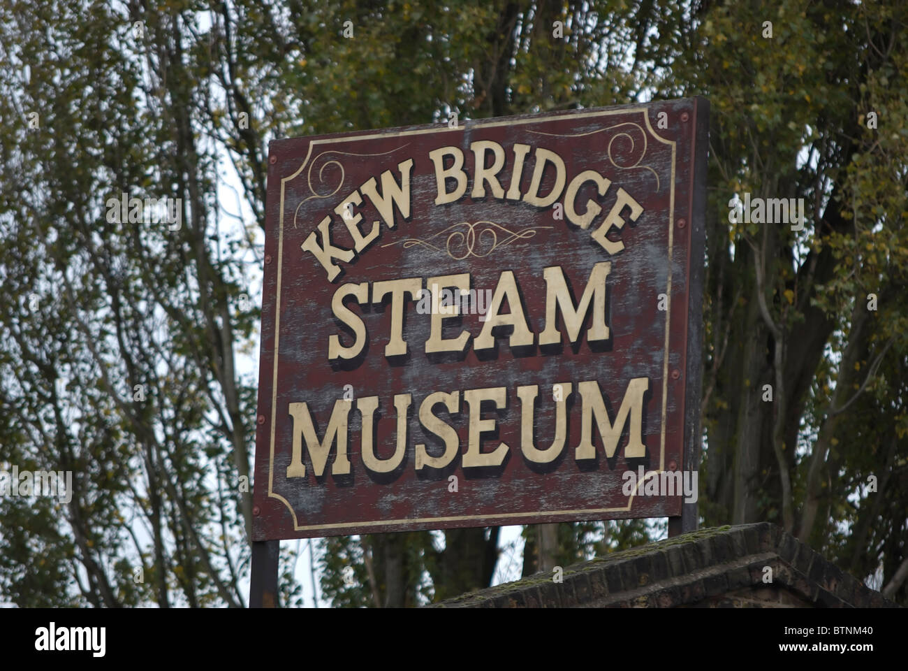 sign for kew bridge steam museum, west london, england Stock Photo - Alamy