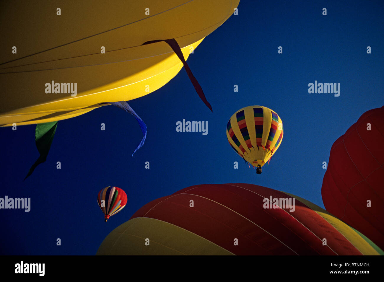 Retro image of Walla Walla balloon festival hot air balloons beginning ...