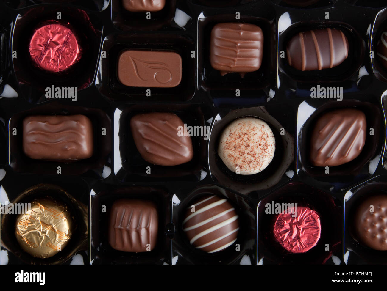 Luxury box of chocolates - top view -103070 Chocolate Stock Photo - Alamy