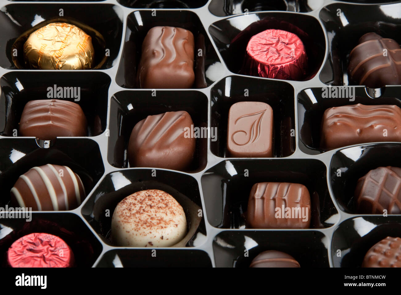 Luxury box of chocolates - top view -103072 Chocolate Stock Photo - Alamy