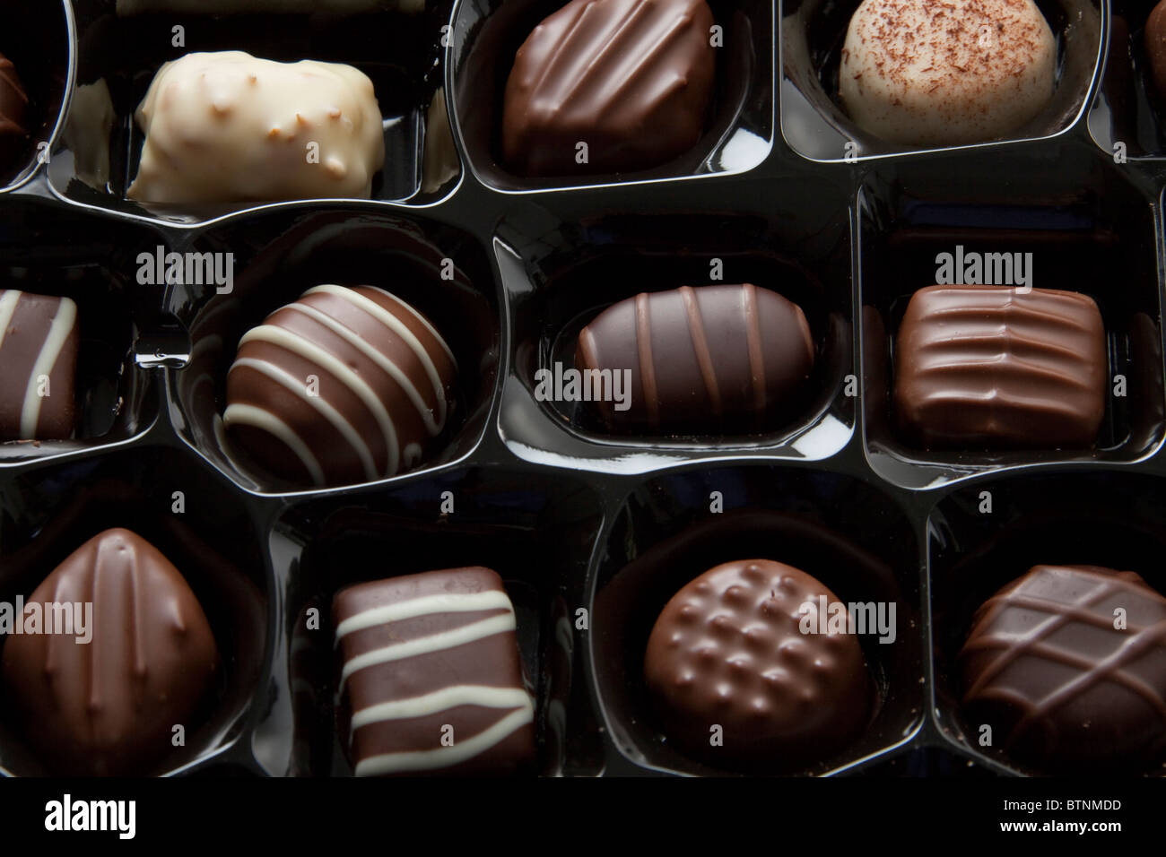 Luxury box of chocolates - top view -103077 Chocolate Stock Photo - Alamy