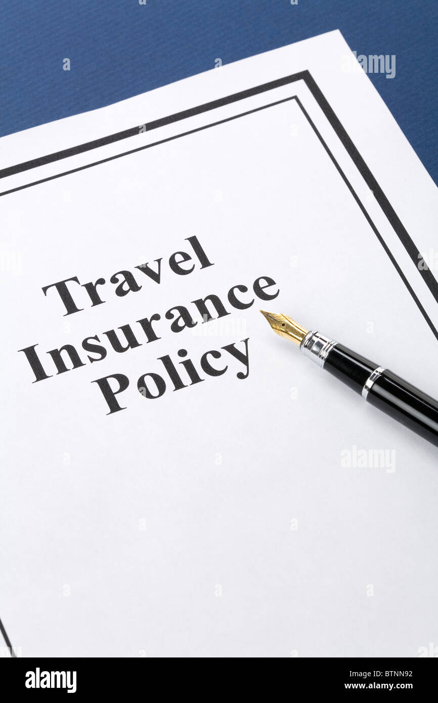 Document of Travel Insurance Policy for background Stock Photo - Alamy