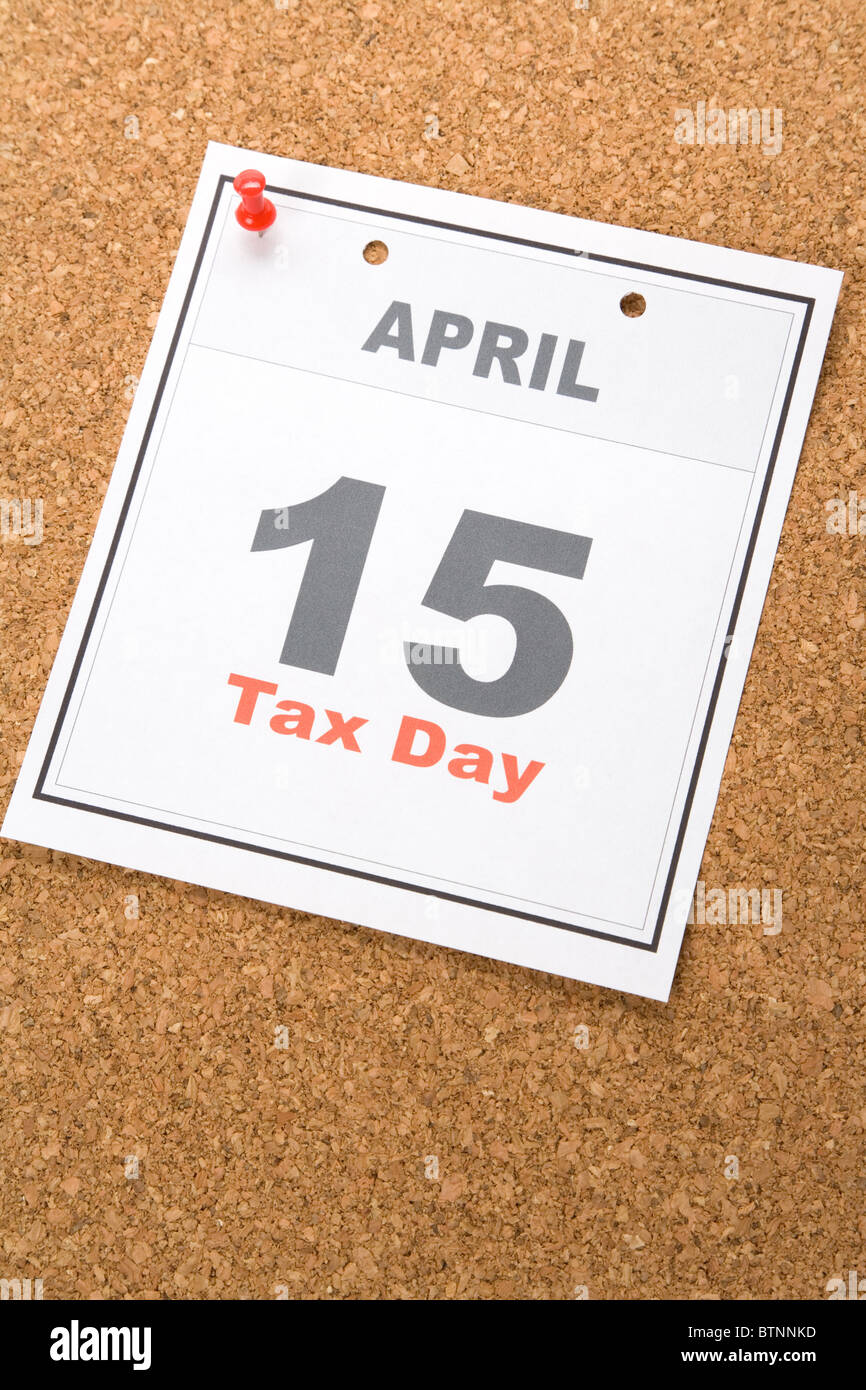 Tax Day, calendar date April 15 for background Stock Photo - Alamy