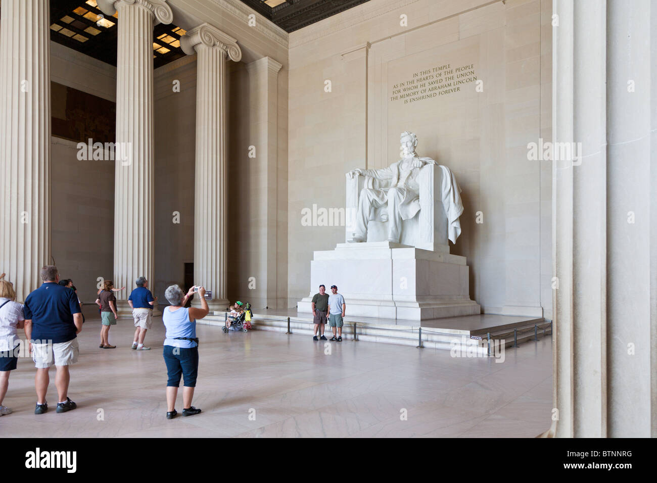 Washington DC - Sep 2009 - Tourists pose for pictures in front of the ...