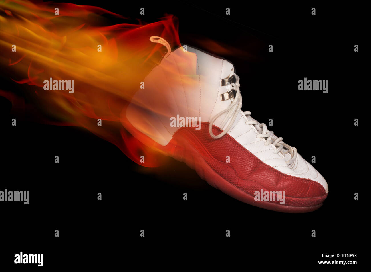 Basketball Shoe on Fire Stock Photo - Alamy