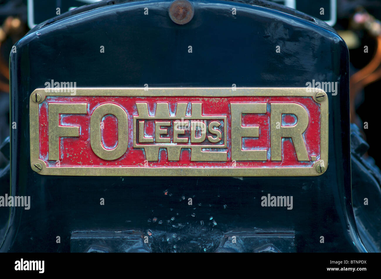 Fowler Leeds steam engine plate Stock Photo - Alamy