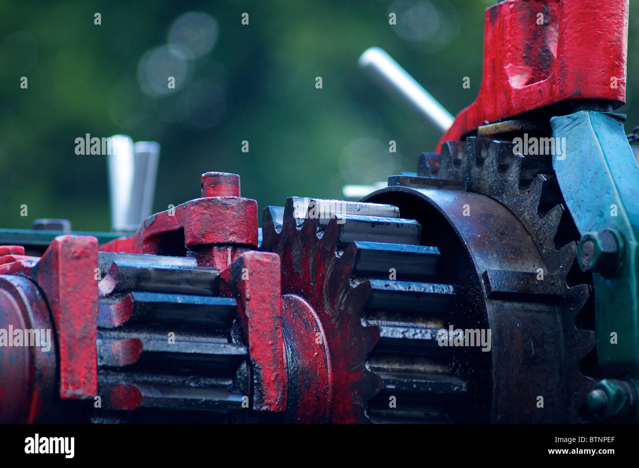 Gear wheels on steam engine Stock Photo - Alamy