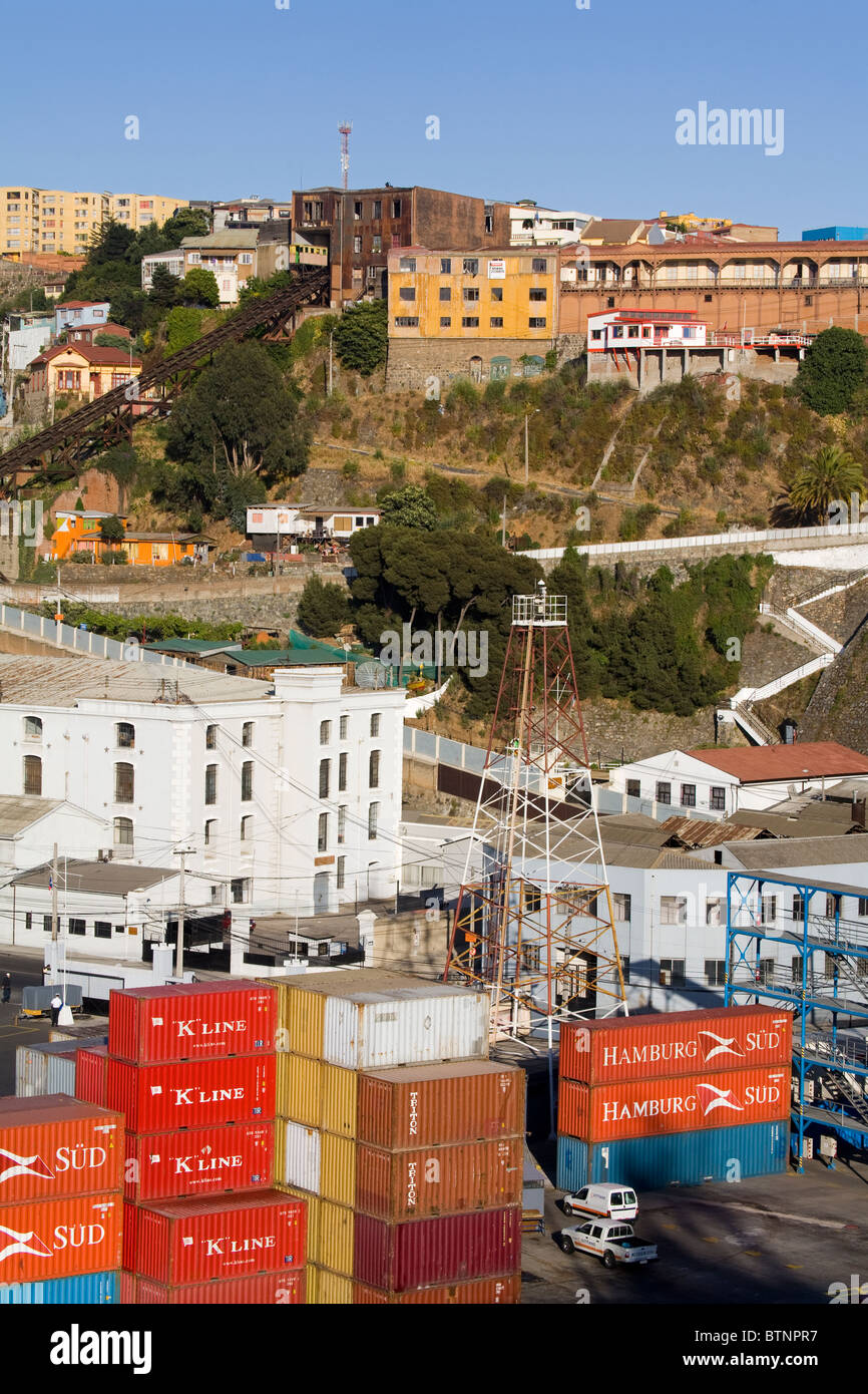 Container Port in Valparaiso, Chile, South America Stock Photo - Alamy