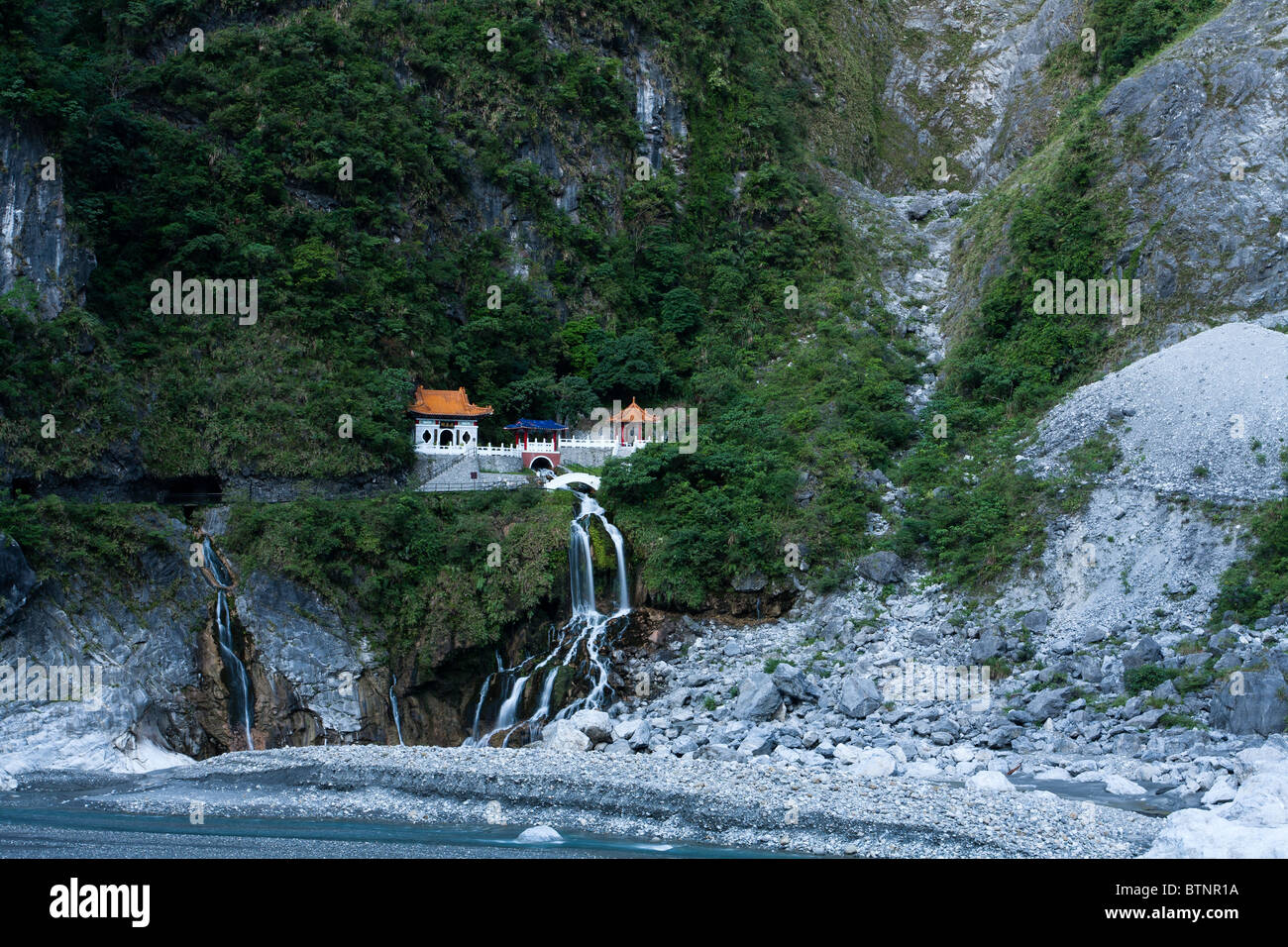 Changchun (Eternal Spring) Shrine, cliffside waterfall and cascades ...