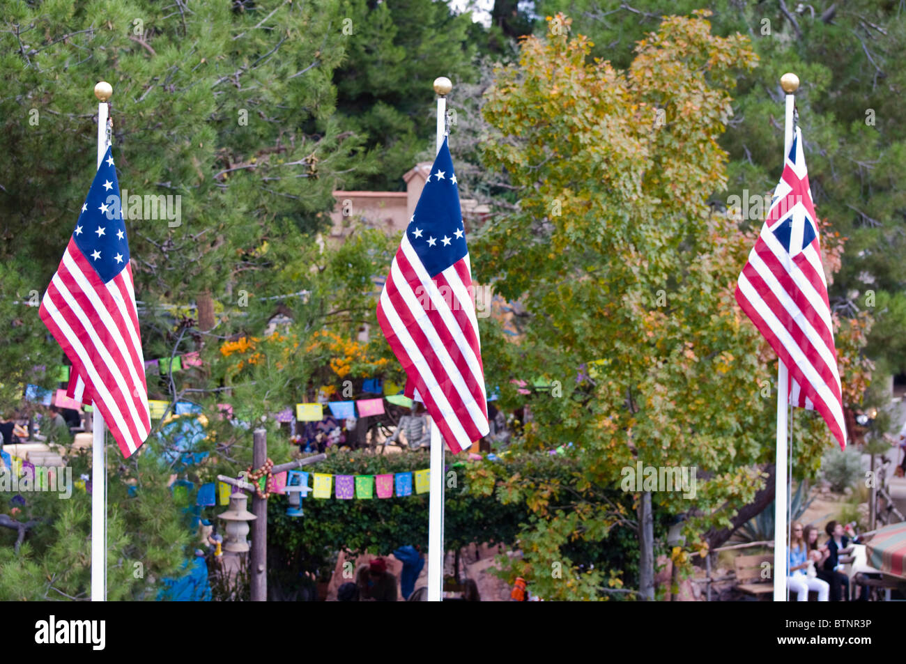 American Flags at Disneyland Amusement Park in California USA Stock ...