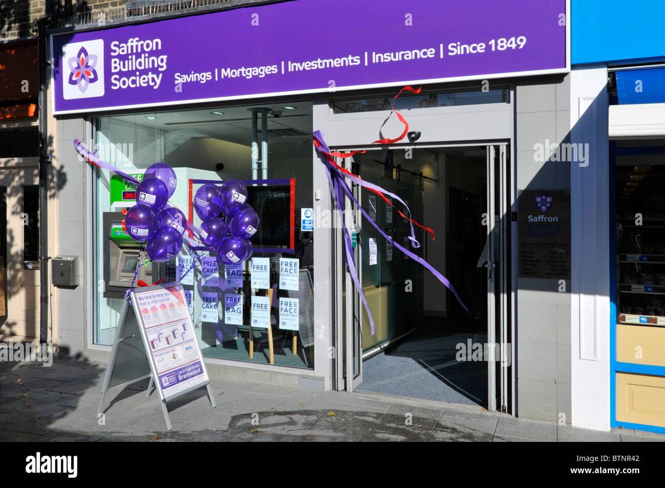 Saffron Building Society local branch premises opening event shop front ...