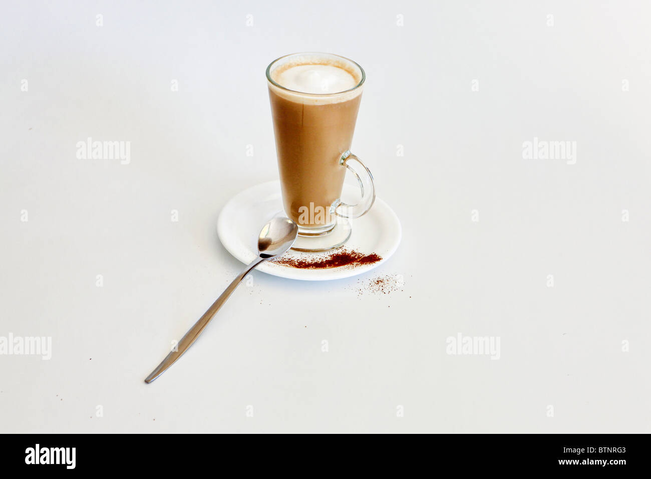 A glass of Instant coffee with milk froth Stock Photo - Alamy