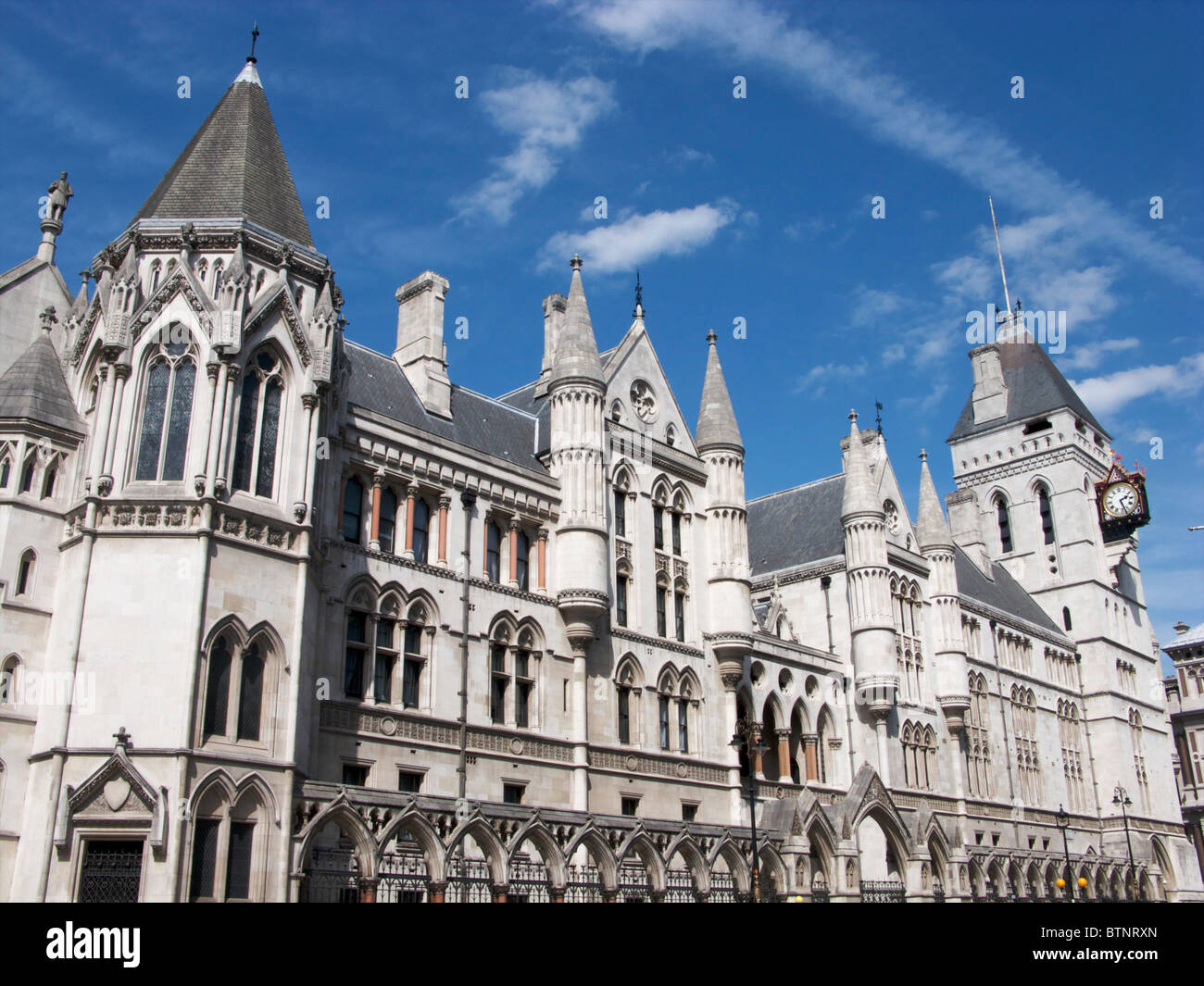 The Buildings Of The Royal Courts Of Justice In London England Stock