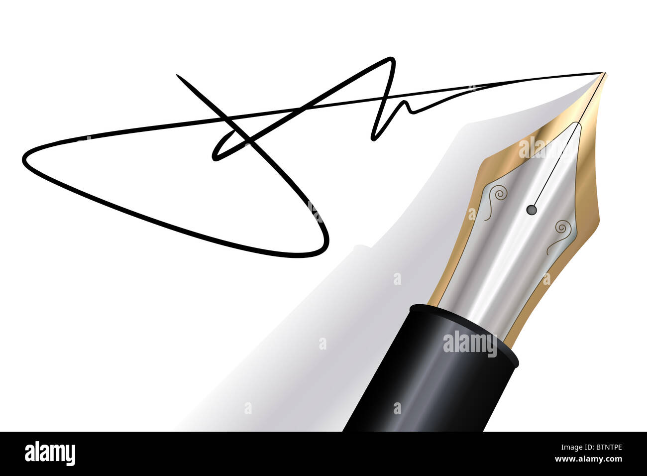Signing with a fountain pen Stock Photo - Alamy