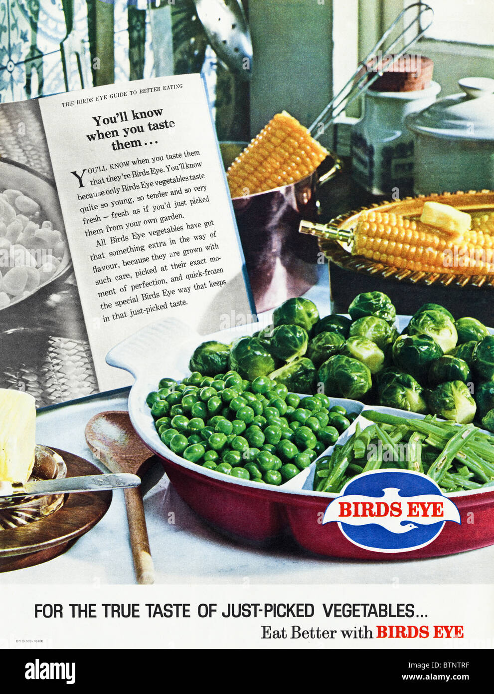 Advert in English magazine circa 1963 for Birds Eye frozen vegetables ...