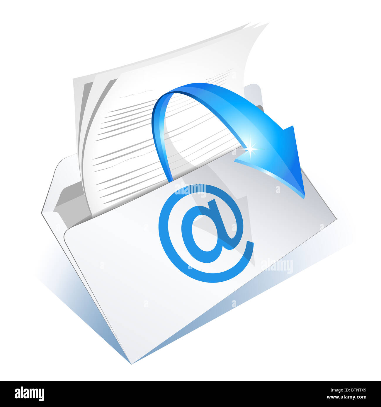 E-mail to read in an envelope with an arrow Stock Photo - Alamy