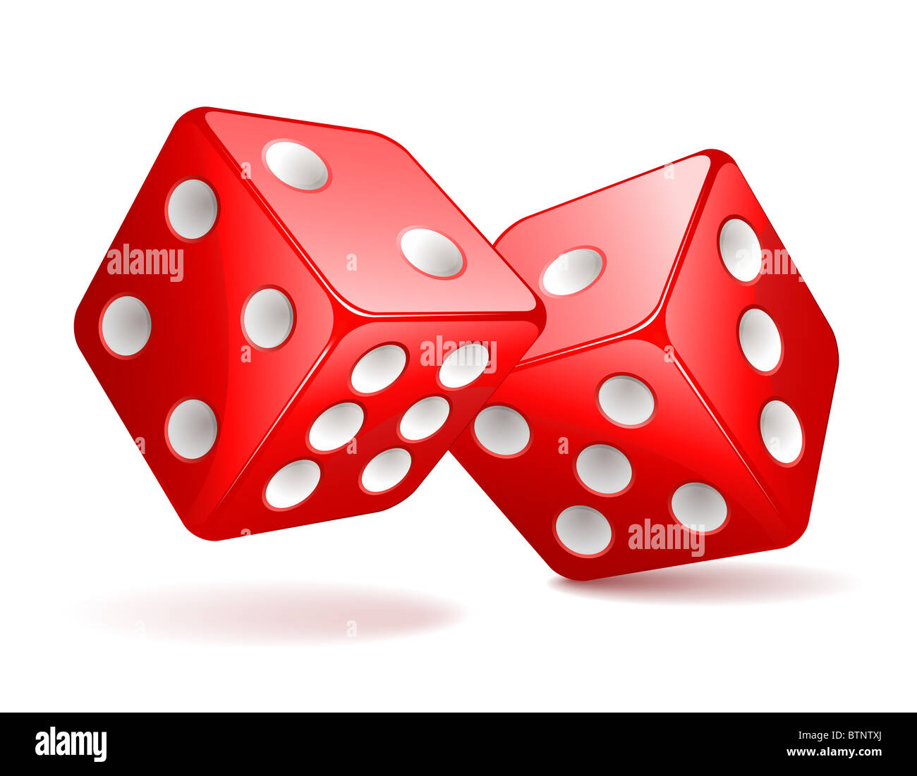 Vector illustration of red dices Stock Photo - Alamy