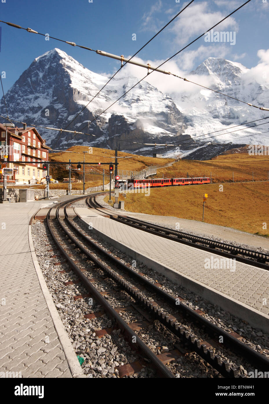 Swiss train departs hi-res stock photography and images - Alamy