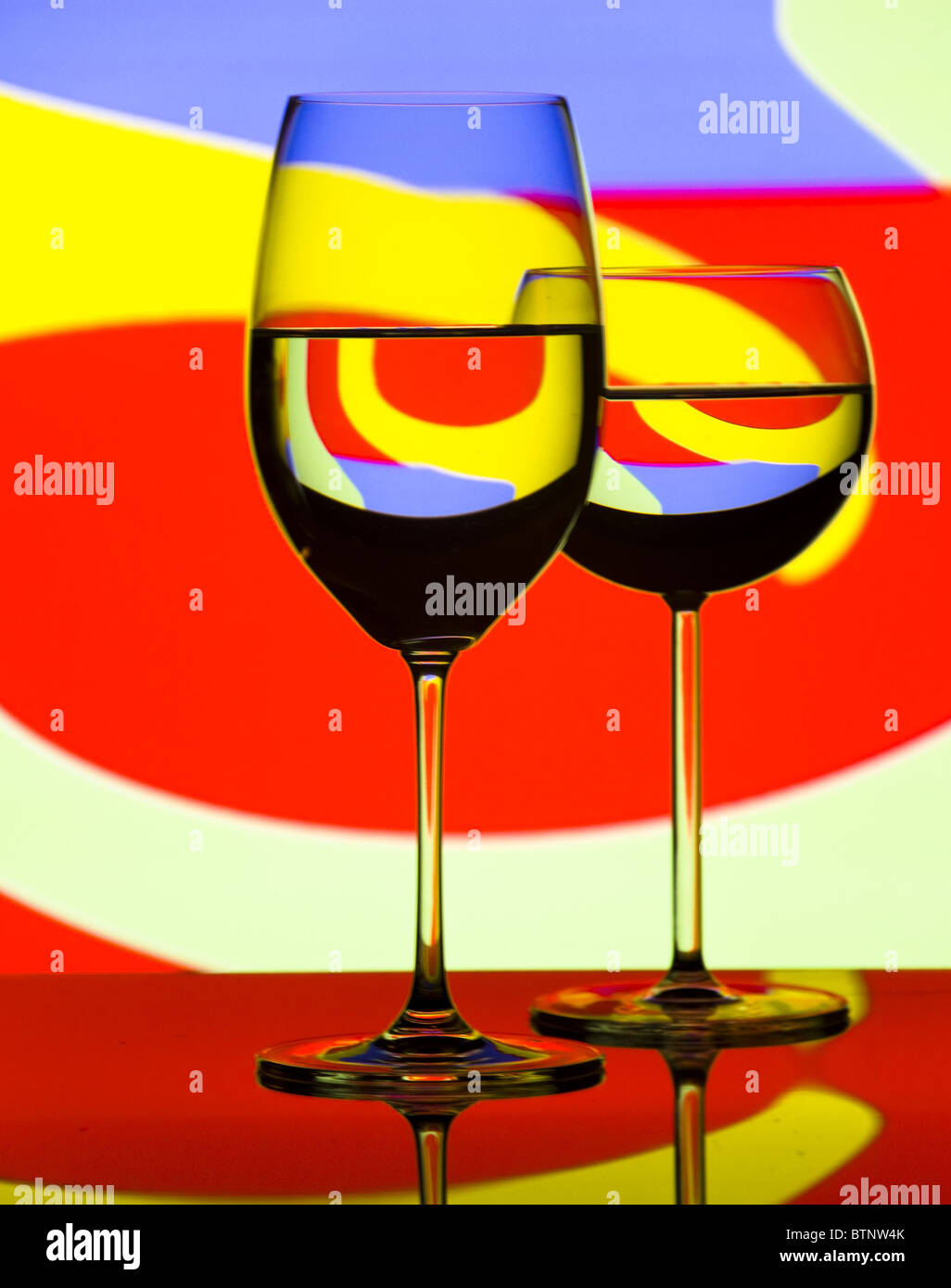 Creative Modern Art with Wine Glasses Stock Photo - Alamy
