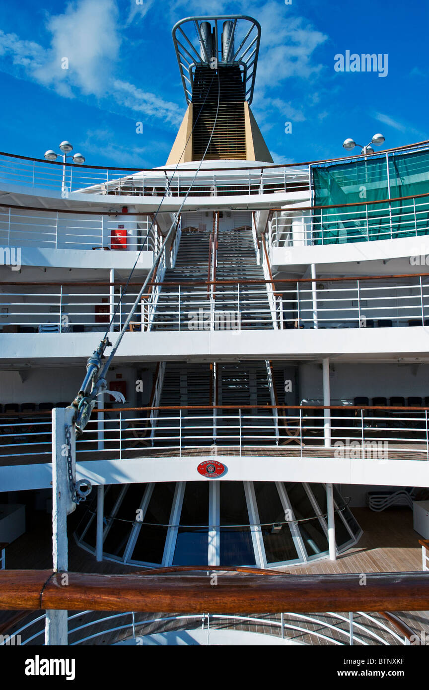 The stern decks of the cruise ship Artemis Stock Photo - Alamy