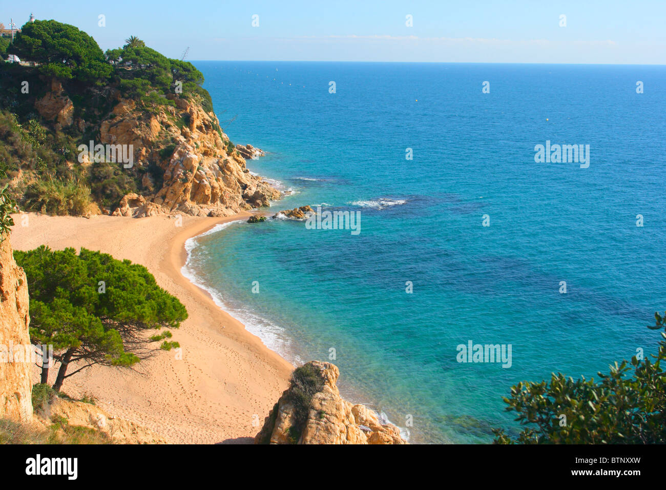 Mediterranean Sea view. Calella. Catalonia. Spain Stock Photo - Alamy