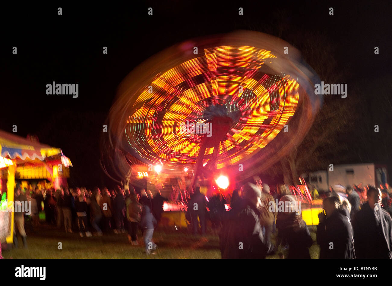 Quex Fireworks fun fair at Guy Fawkes night 5th November Stock Photo ...