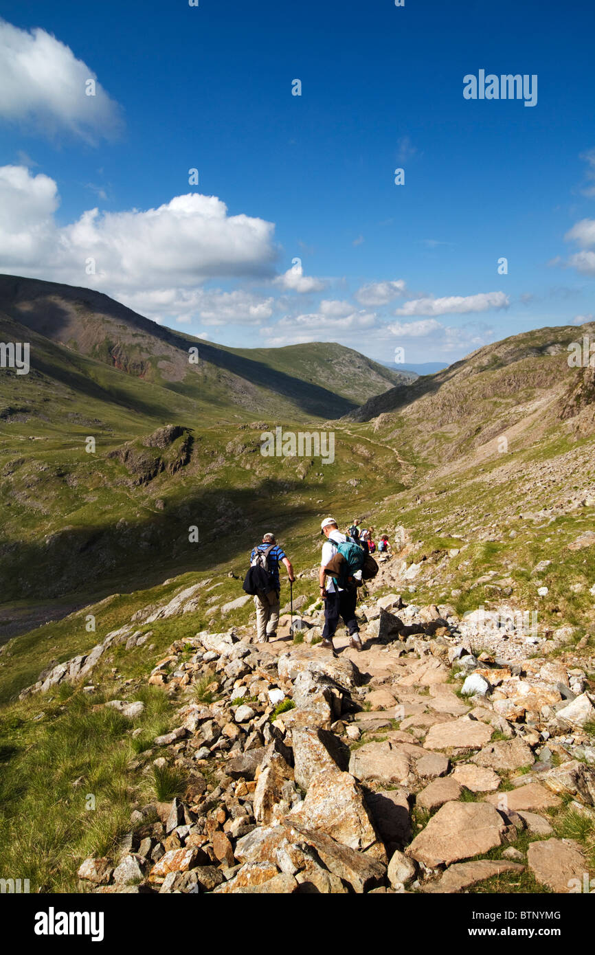 Hill Walkers Descend The "Corridor Route" Footpath From "Scafell Pike ...