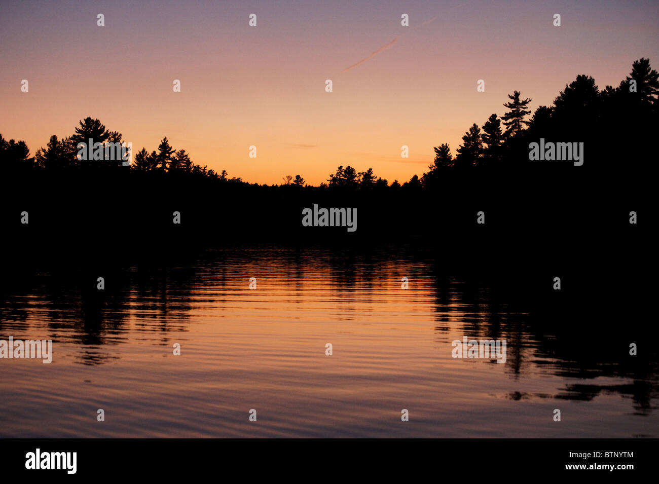 Sunset at Balsam Lake, Killarney Provincial Park Stock Photo - Alamy