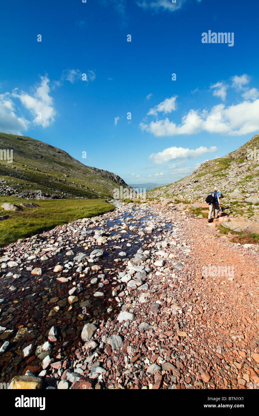 Seathwaite Pass Walkers On The Footpath To "Great Gable" And "Scafell ...