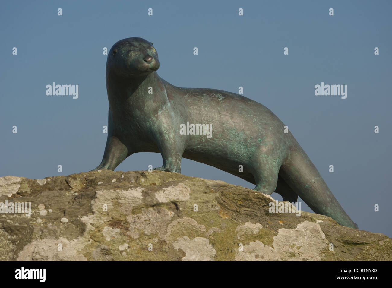 A bronze otter which is a monument to Author Gavin Maxwell, located at ...