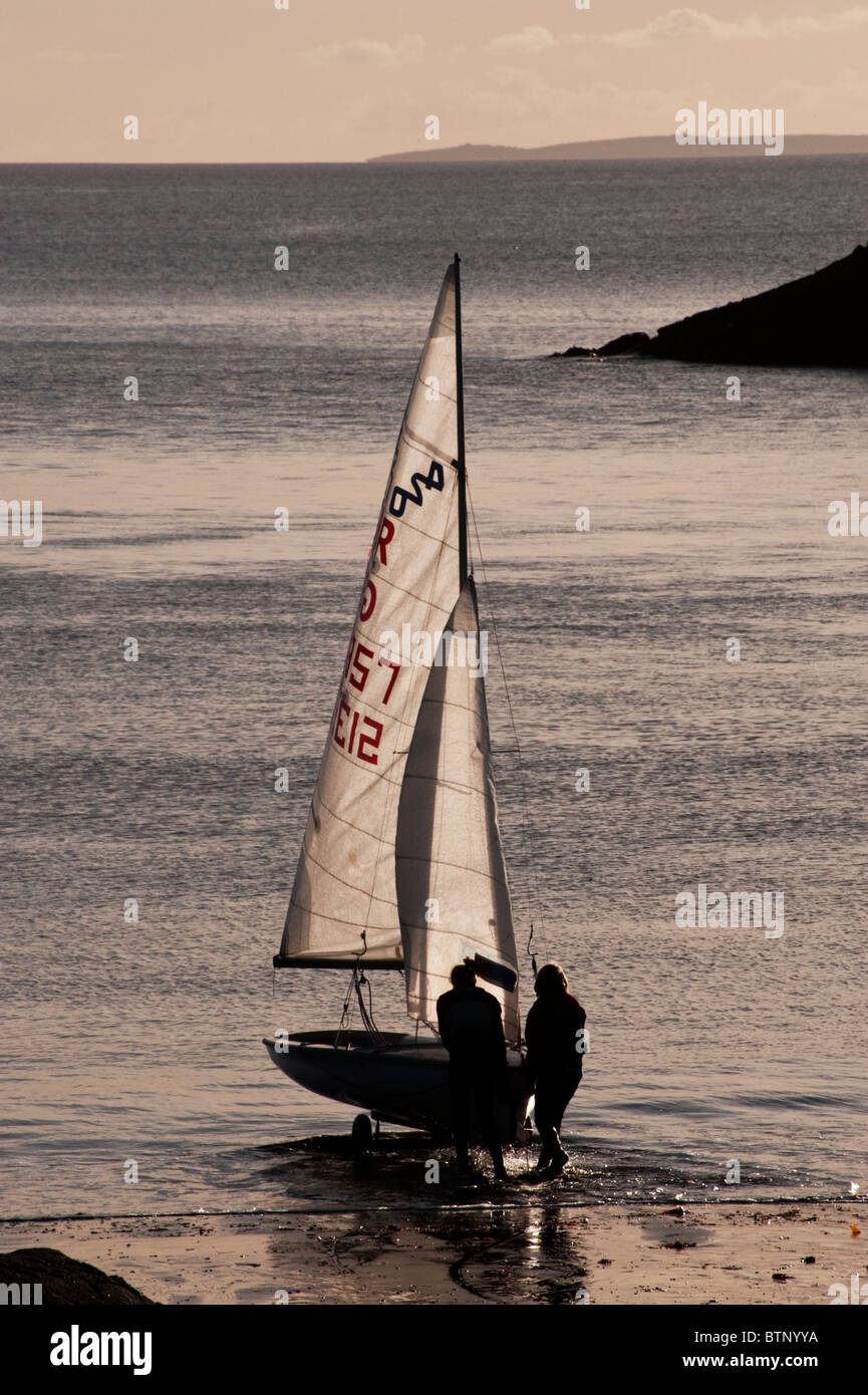 Sailing mirror class sailboats near Galway, Ireland Stock Photo - Alamy