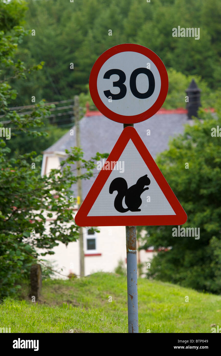 Road sign in New Luce, Dumfries & Galloway, Western Scotland Stock ...