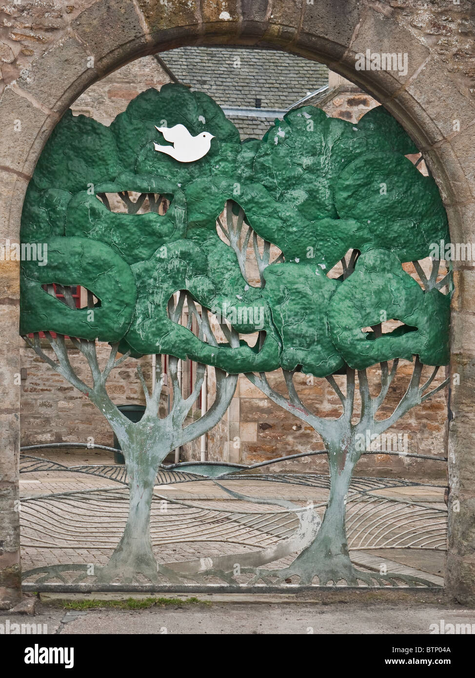 Rounded arch gate in the boundary wall of the Archdeacon's manse, the ...