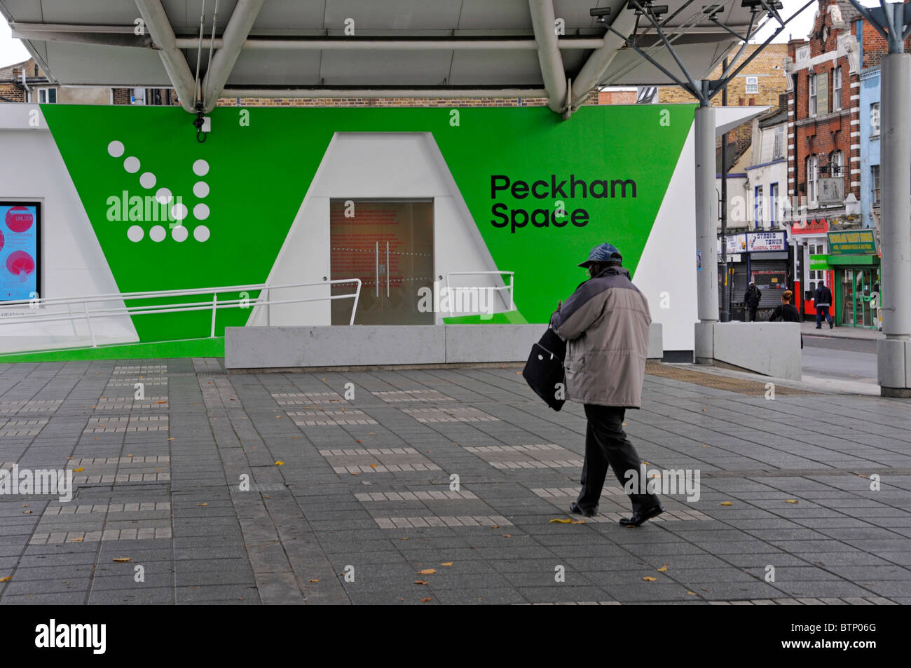 The Peckham Space building with library building beyond South London ...