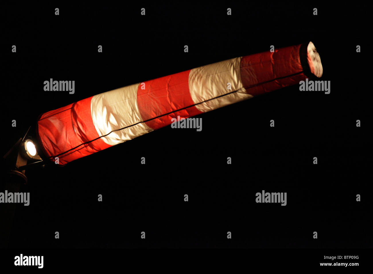 windsock at a Danish motorway bridge at night Stock Photo - Alamy