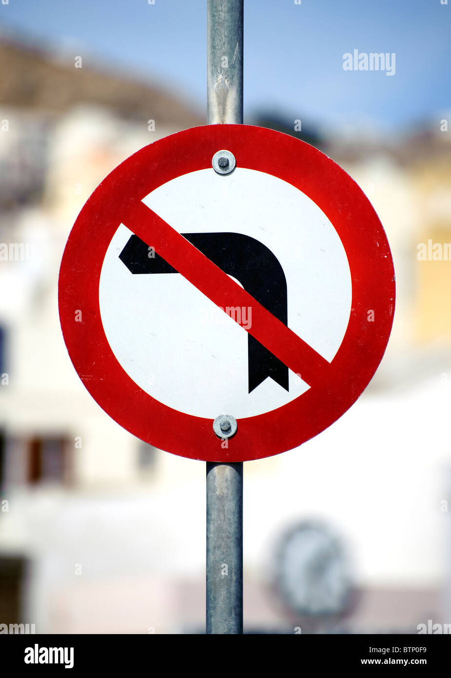 No left turn sign hi-res stock photography and images - Alamy