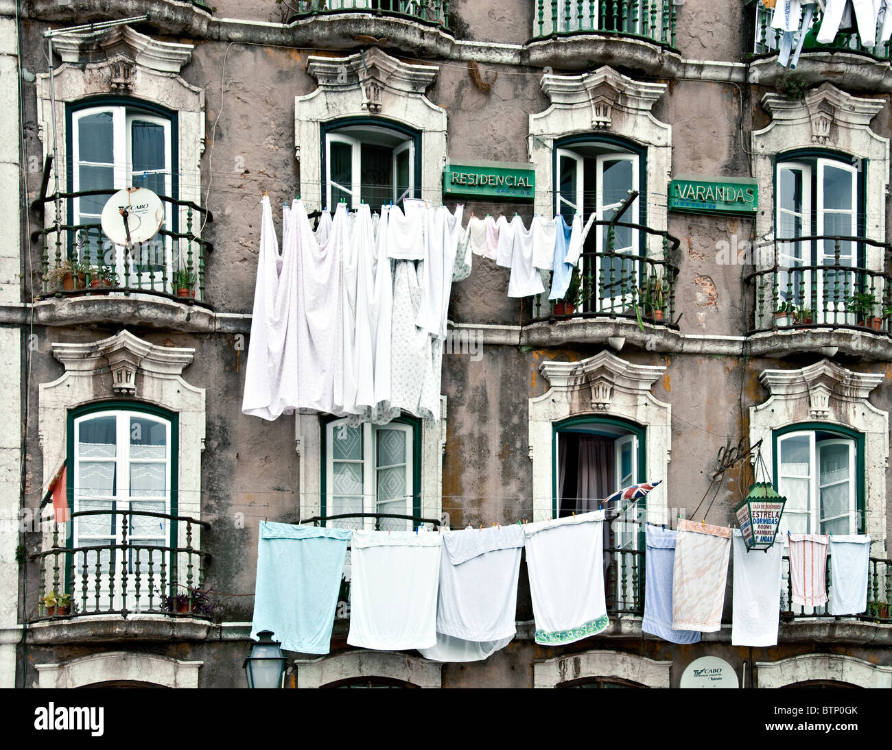 Washing lines on balconies hi-res stock photography and images - Alamy