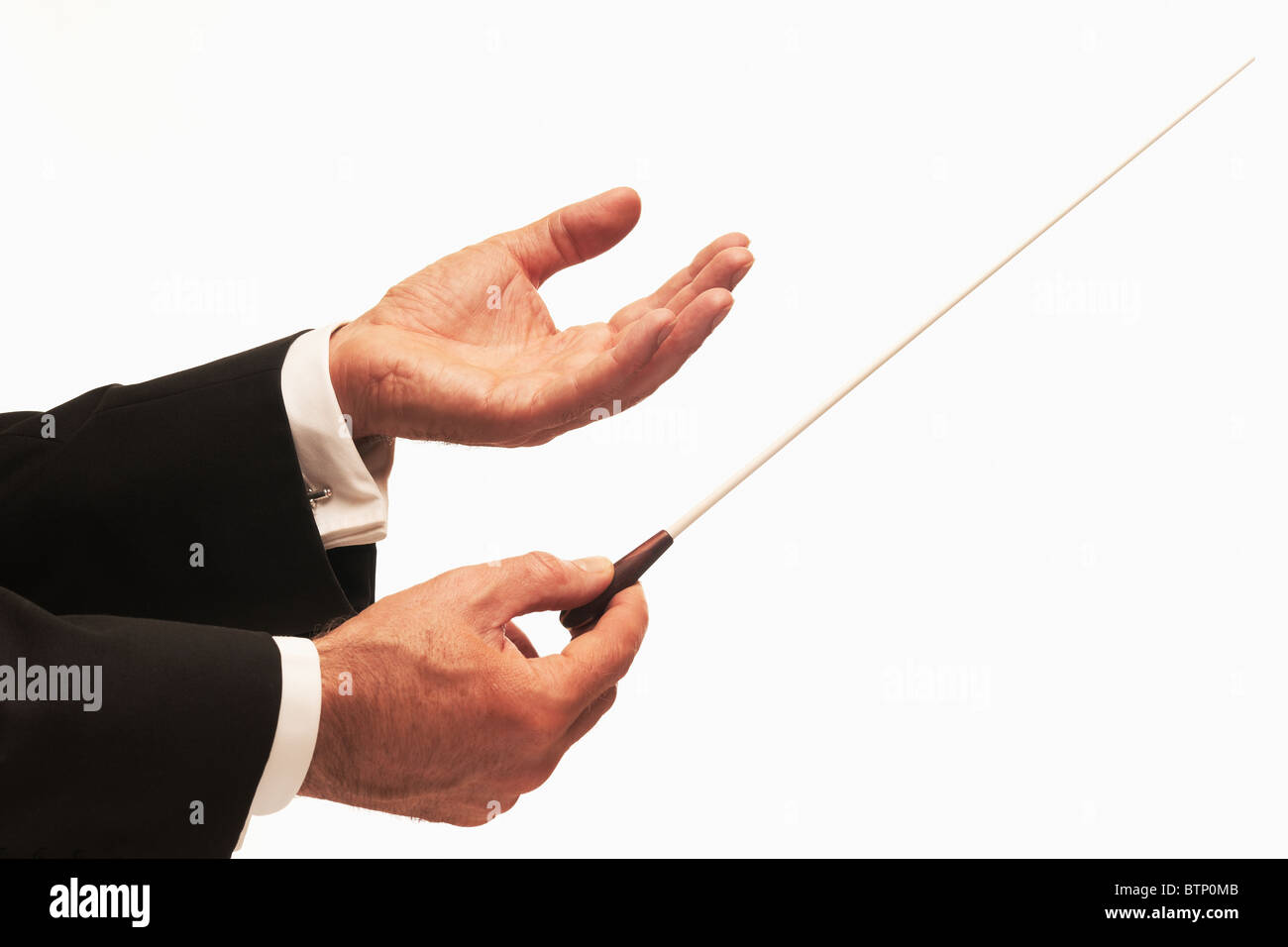 Conductor black background Stock Photo - Alamy