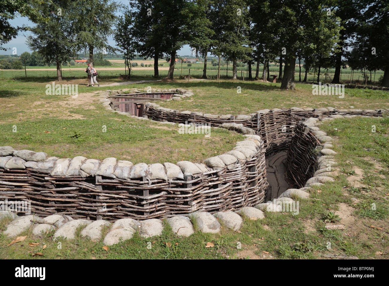 A re-constructed German World War One trench in an area called ...