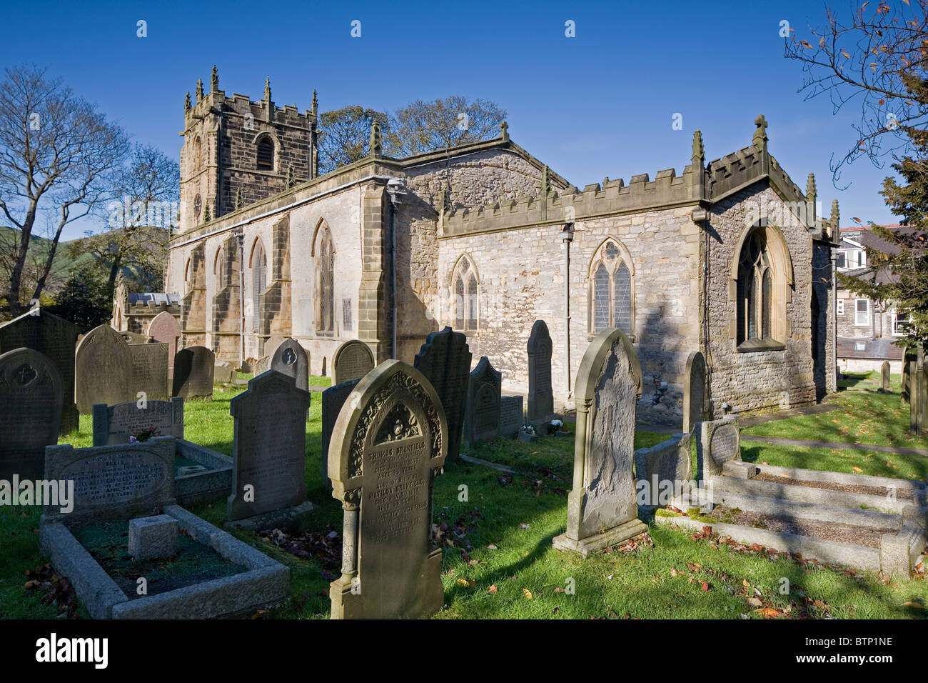 St Edmunds, a Norman Church in The picturesque Peak District village of ...