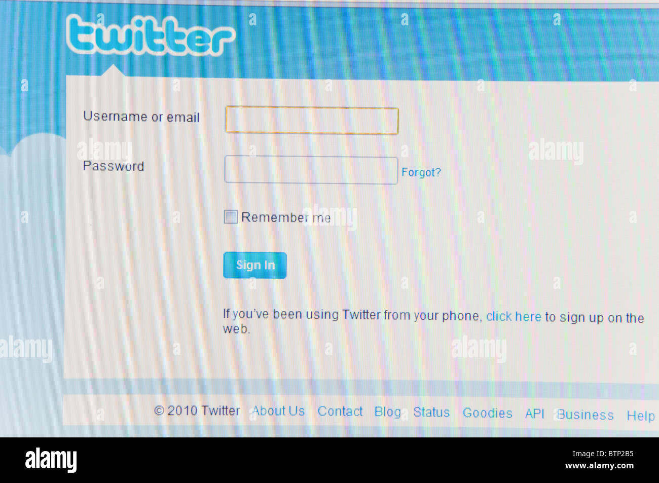 Twitter website screen shot Stock Photo - Alamy