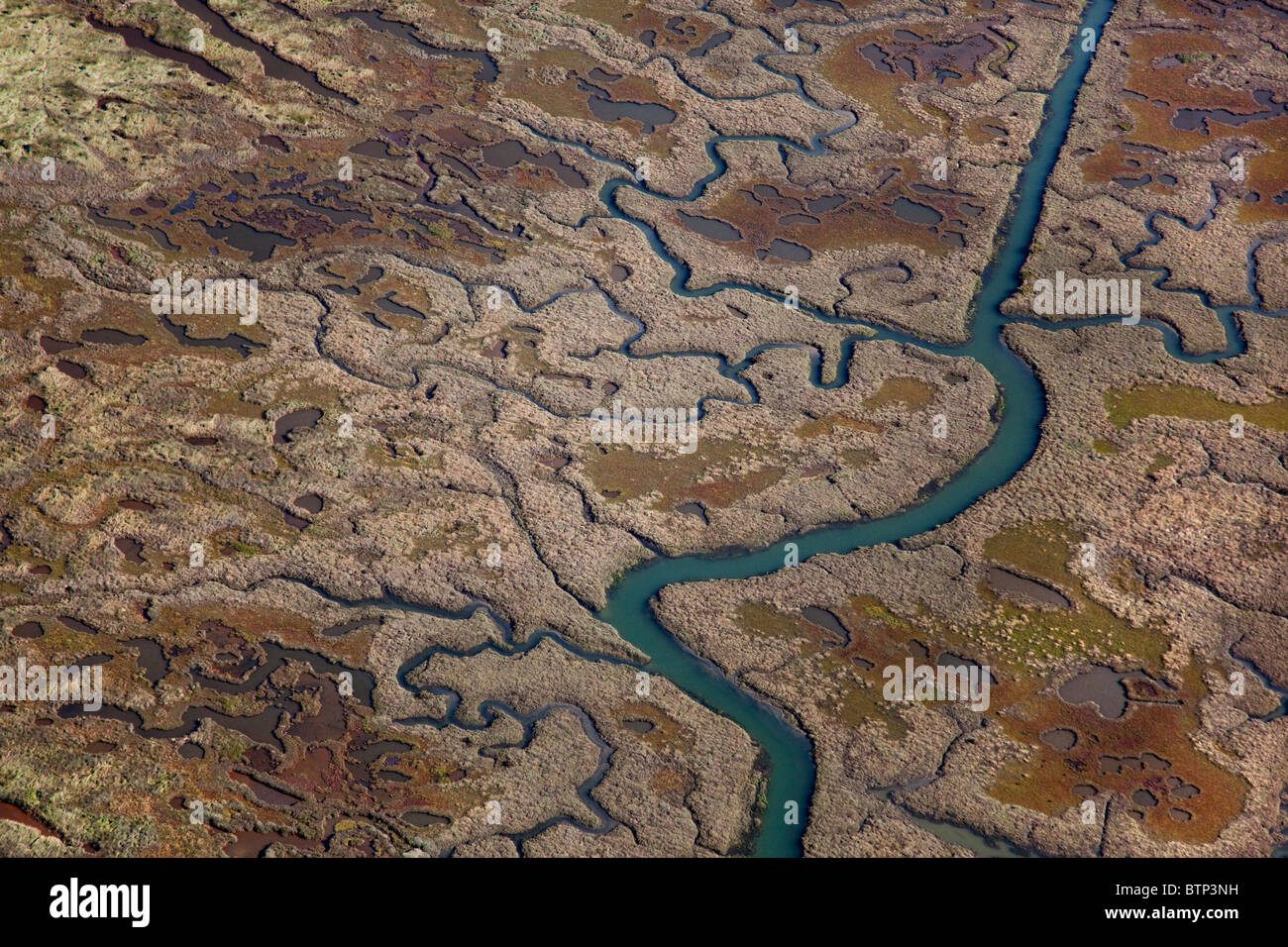 Aerial view of Wareham Saltmarshes Norfolk UK September Stock Photo - Alamy